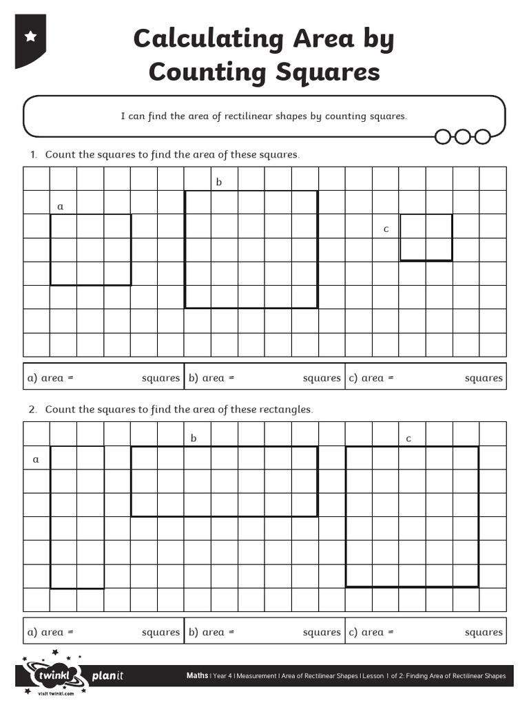 Calculating Area by Counting Squares | PDF