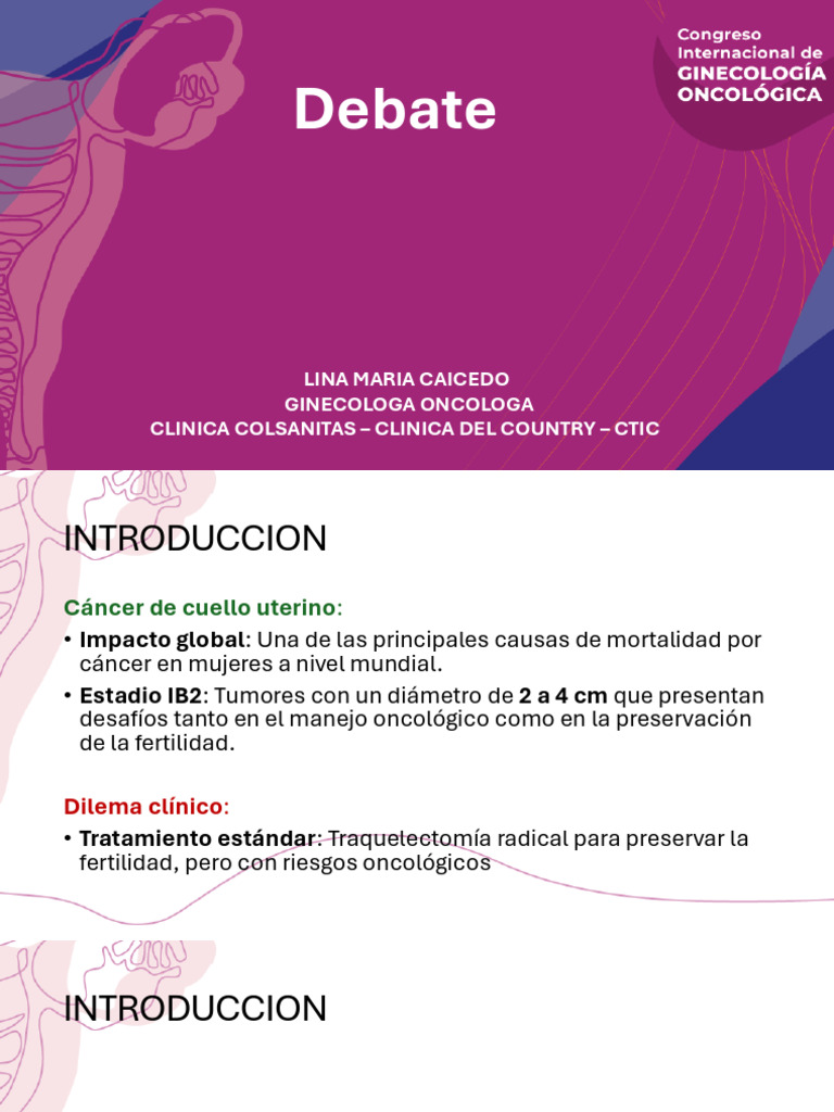 Lina María Caicedo - PRO Debate Quimioterapia Neoadyuvante Vs ...
