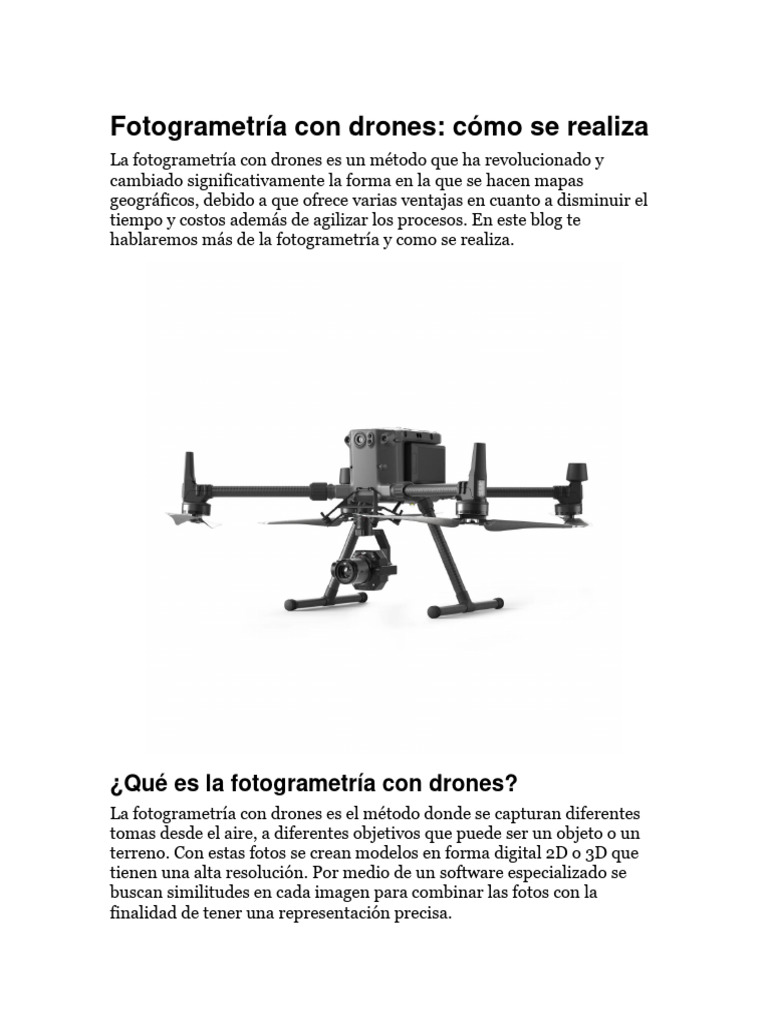 Fotogrametria Con Drones Como Se Realiza | PDF