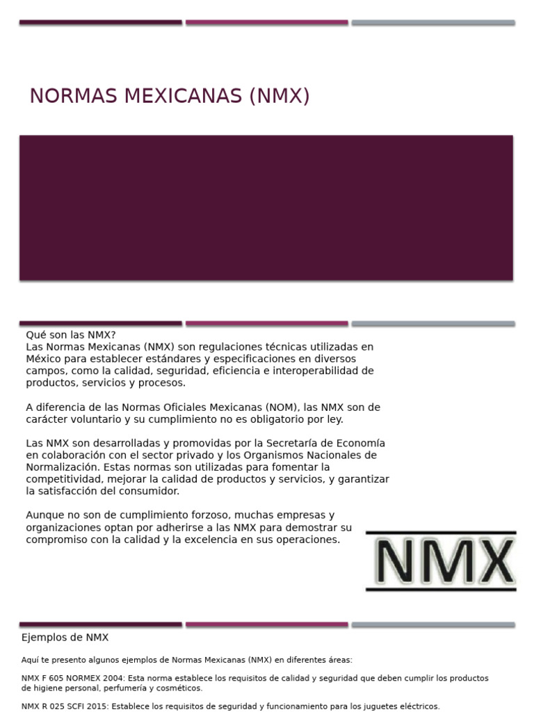 Normas Mexicanas (NMX) | PDF