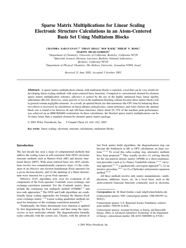 Sparse Matrix Multiplications For Linear Scaling Electronic Structure