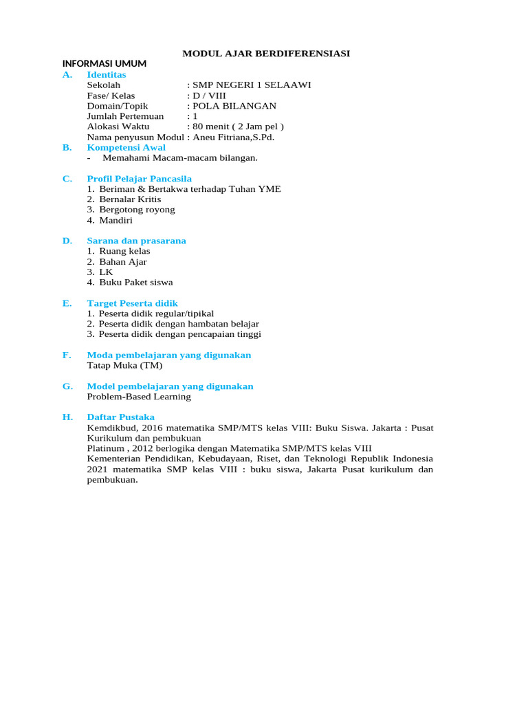 Modul Ajar PPG | PDF