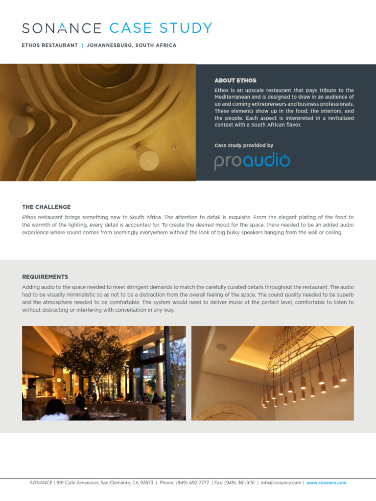 SonanceCaseStudy EthosRestaurant | PDF