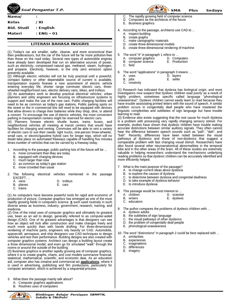 (RD) XI - ENG 01 | PDF