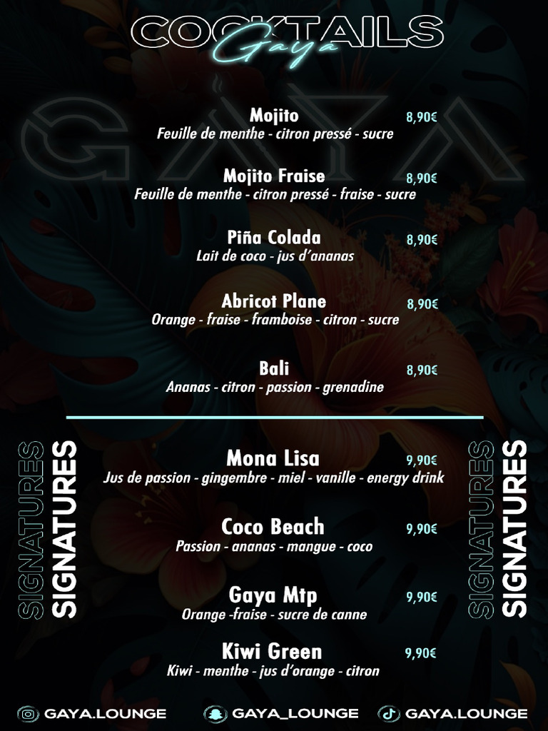 Carte Menu GAYA | PDF