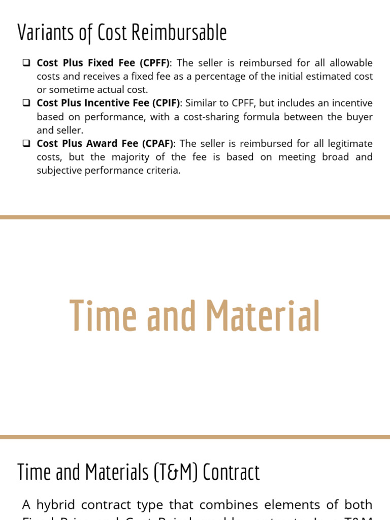 Variants of Cost Reimbursable | PDF