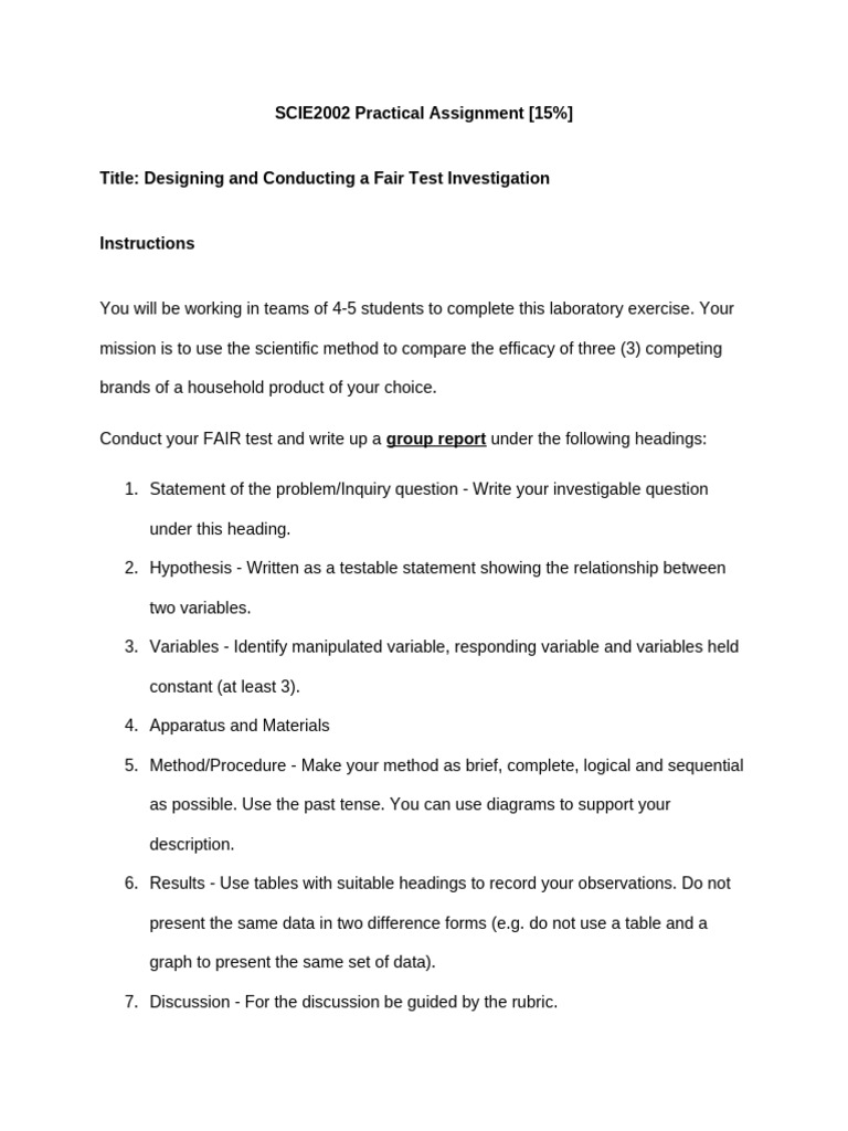 Fair Test Example | PDF