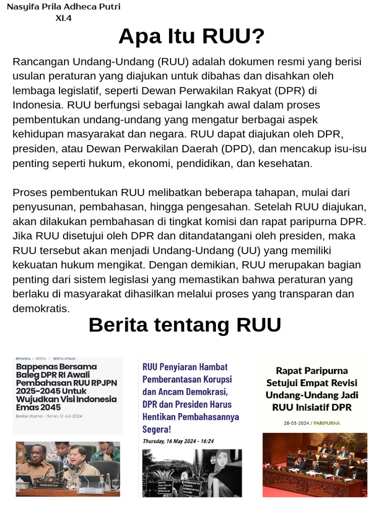 Rancangan Undang-Undang (RUU) | PDF