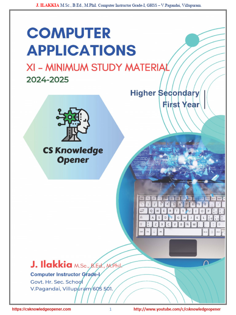 Xi-CA em Minimum Study Material 2024-2025 | PDF