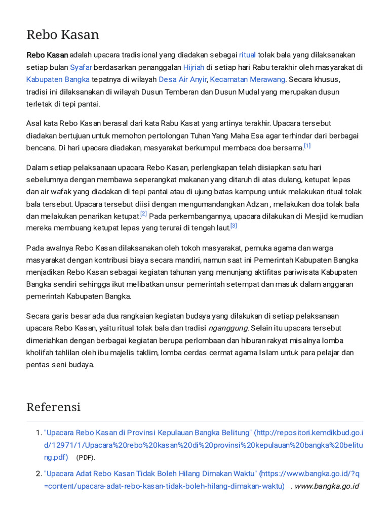Rebo Kasan - Wikipedia Bahasa Indonesia, Ensiklopedia Bebas | PDF