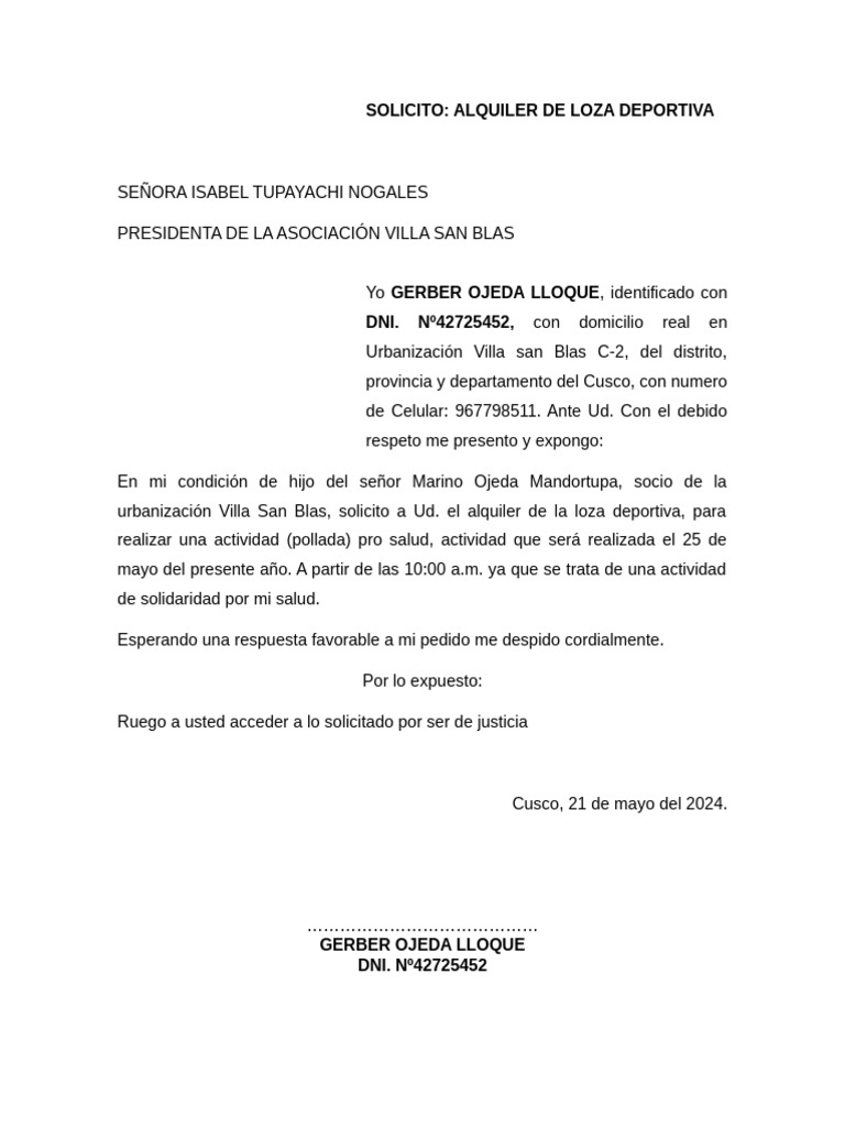 SOLICITUD DE ALQUILER | PDF