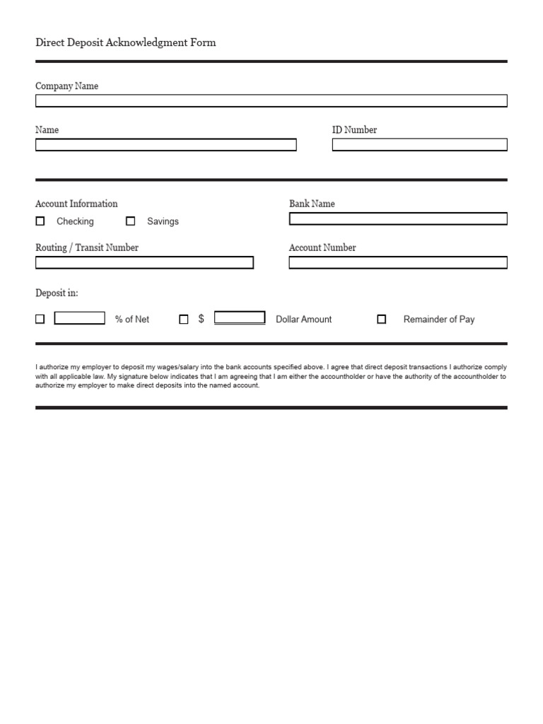 Direct Deposit Form | PDF
