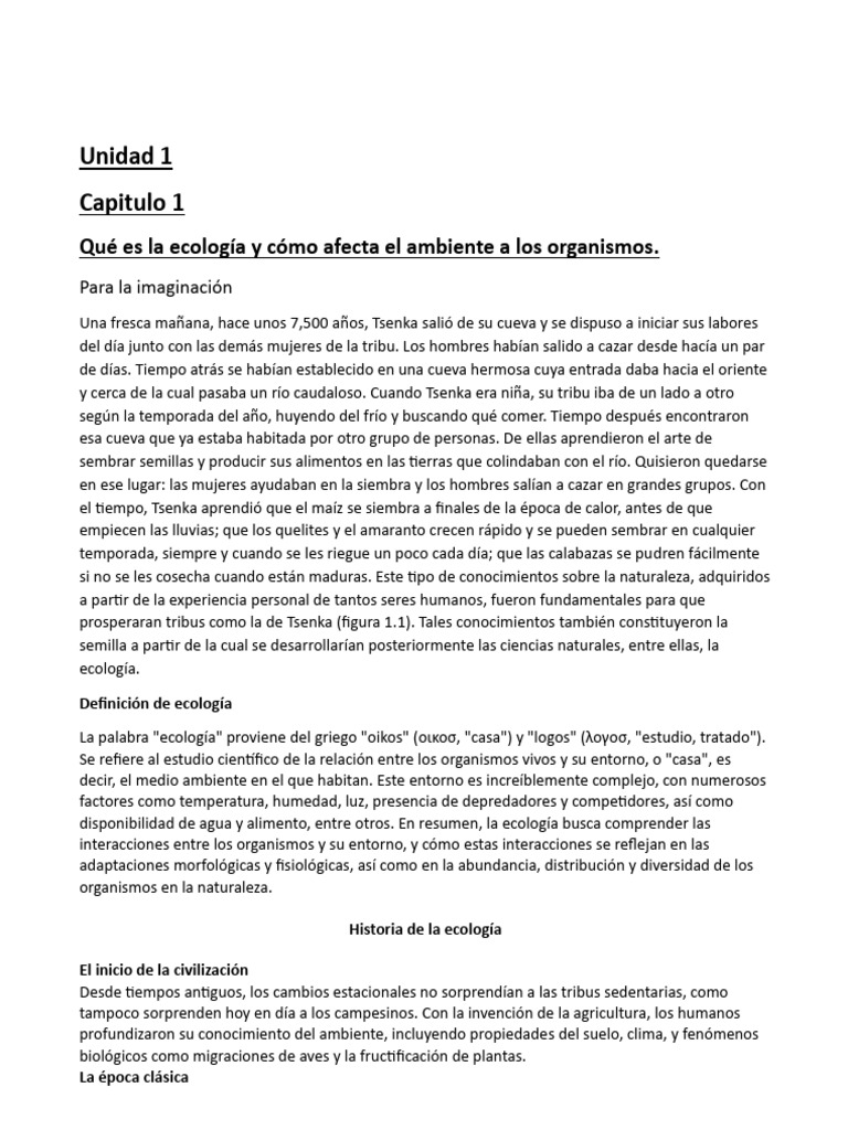 Unidad 1 Unidad 2 Unidad 3 Ecología Y Medio Ambiente Pdf