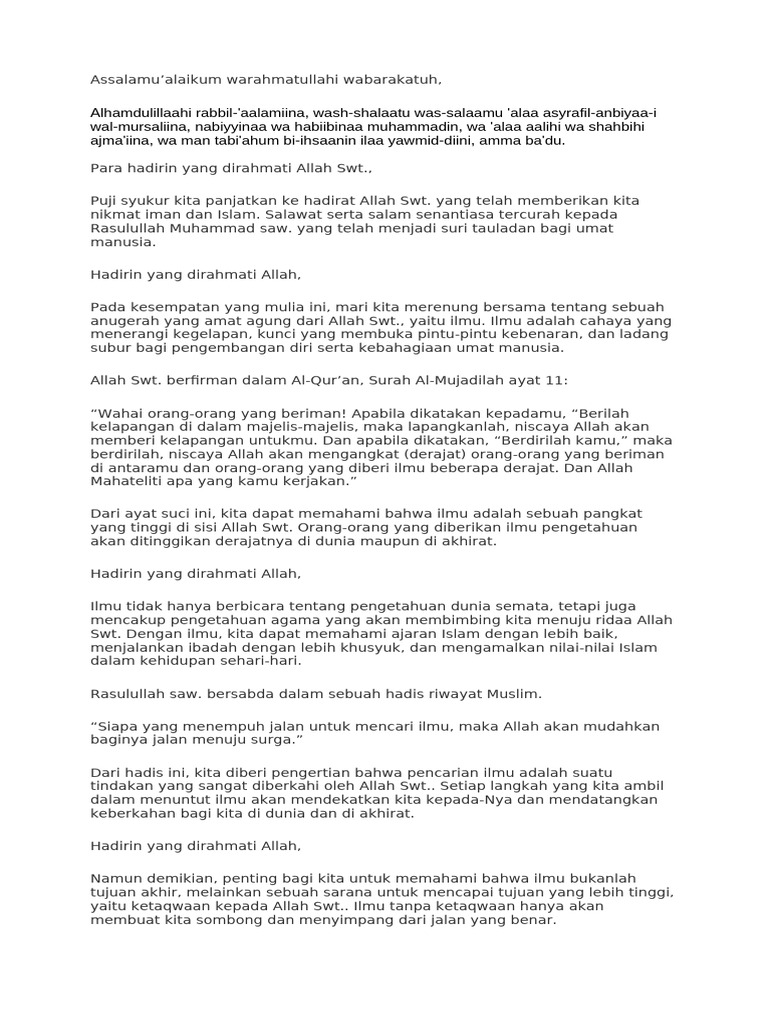 Ceramah Singkat | PDF | Filsafat | Kajian Bahasa Asing