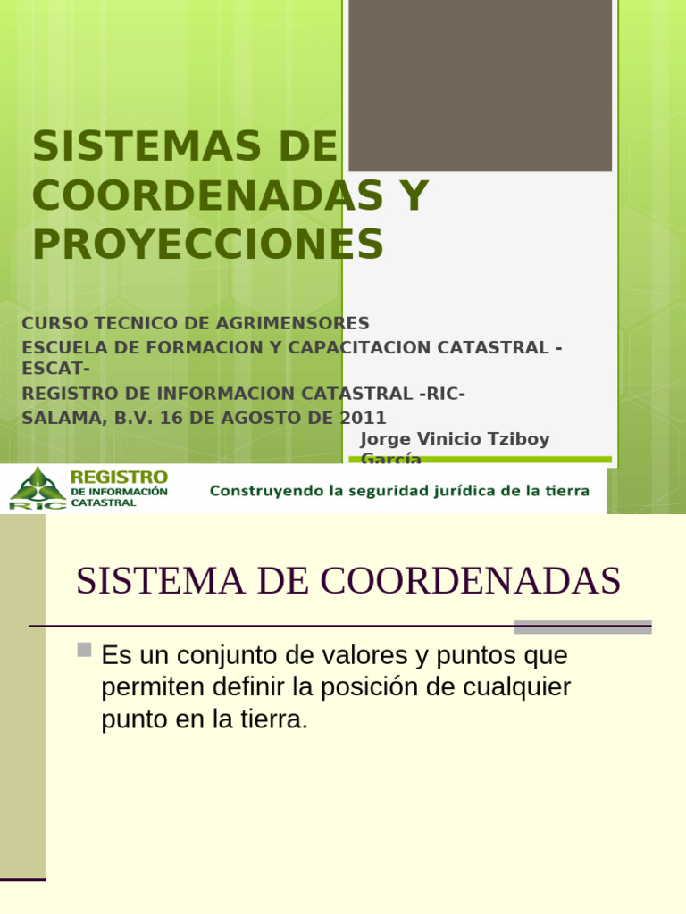 Sesion V - Sistemas de Coordenadas y Proyecciones | PDF