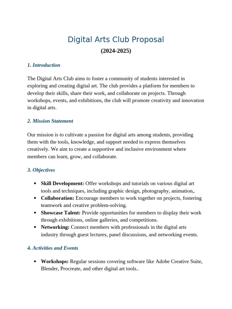 Digital Arts Proposal | PDF