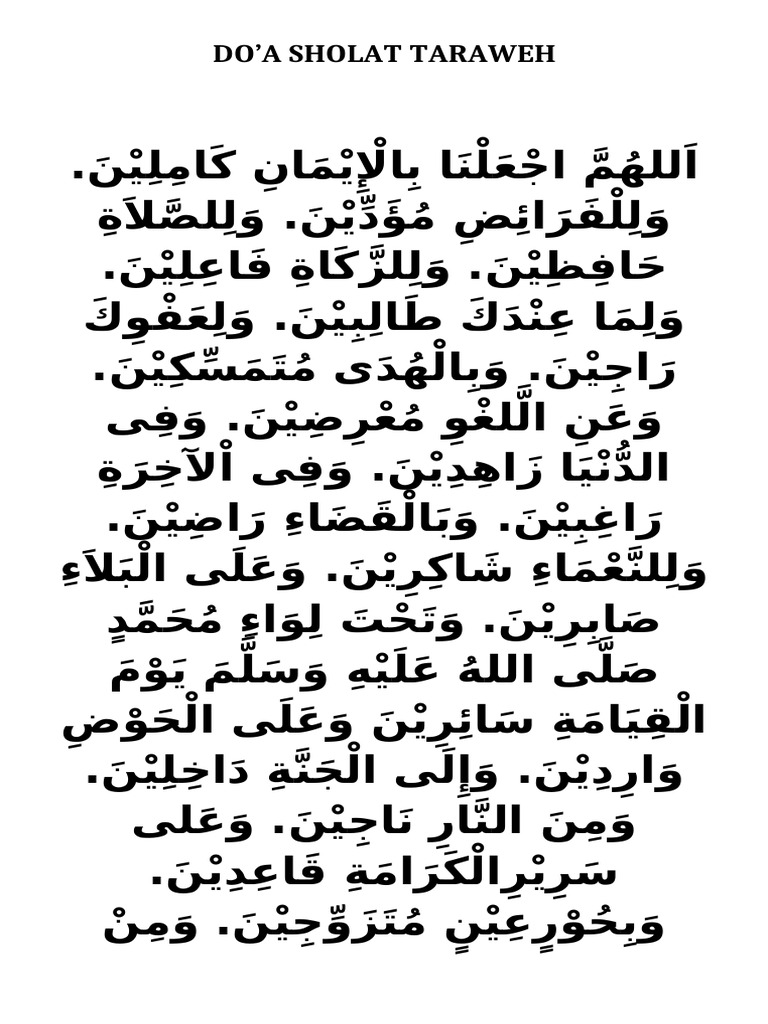 Doa Taraweh | PDF