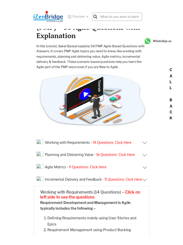 50 PMP Agile-Based Questions With Answers | PDF