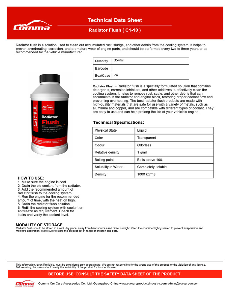 TDS C1-10 Radiator Flush | PDF