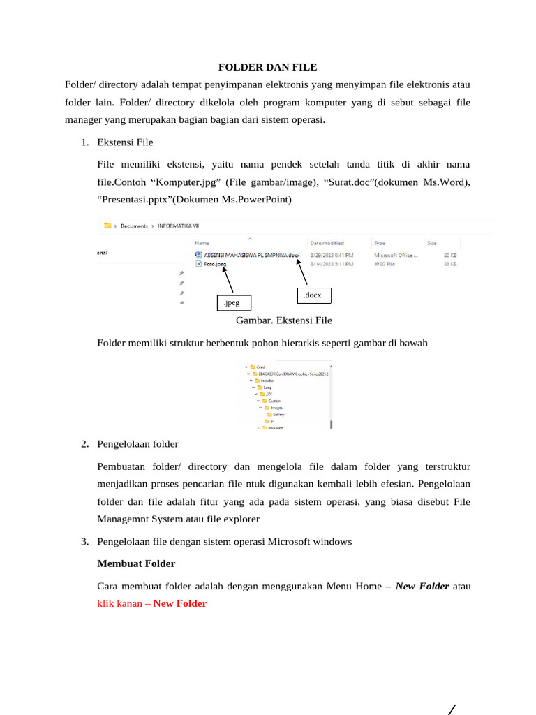 LKPD Folder & File Kelas 7 Informatika Smpniva | PDF