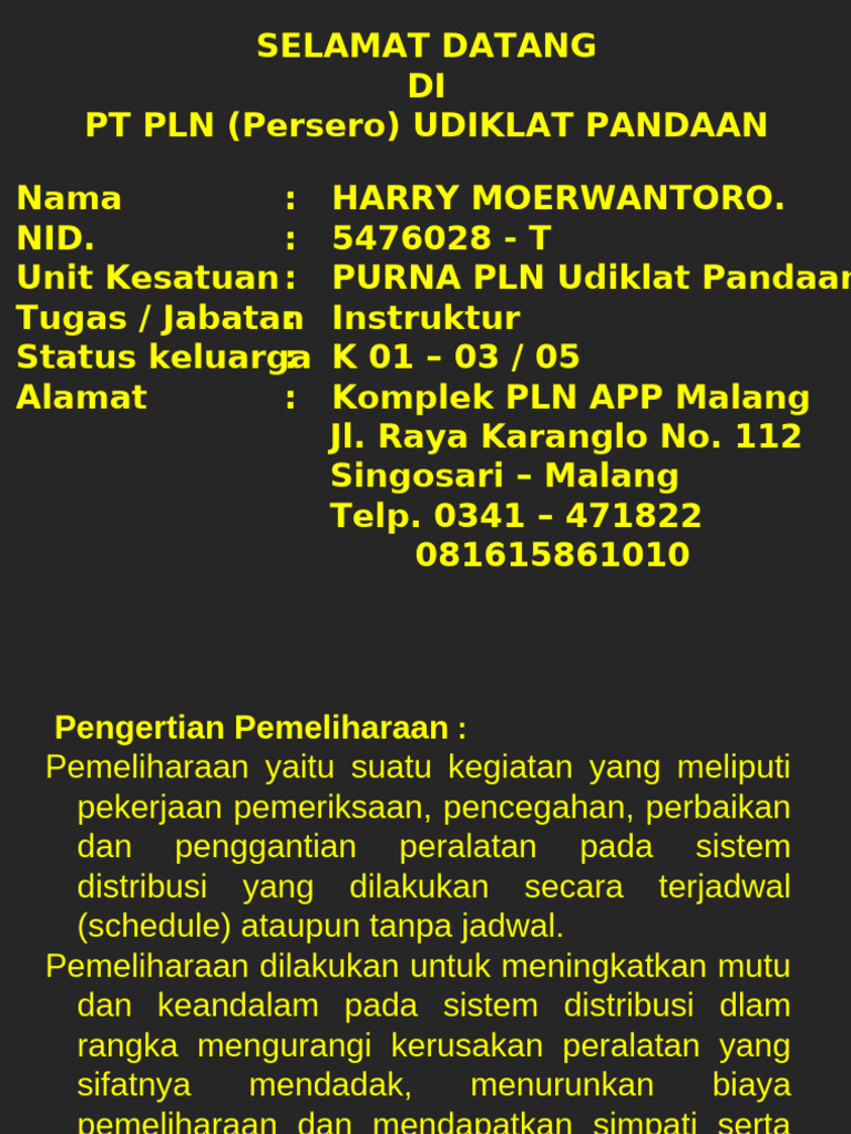 Teknik Pemeliharaan JTM | PDF