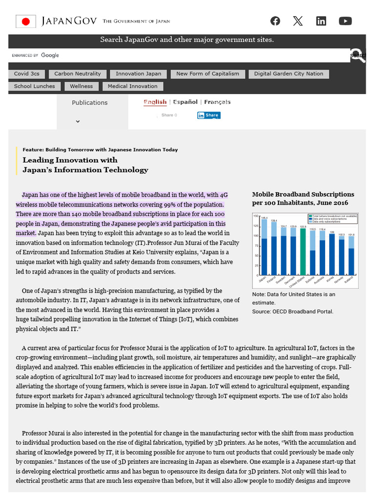 Leading Innovation With Japan's Information Technology - The Government ...