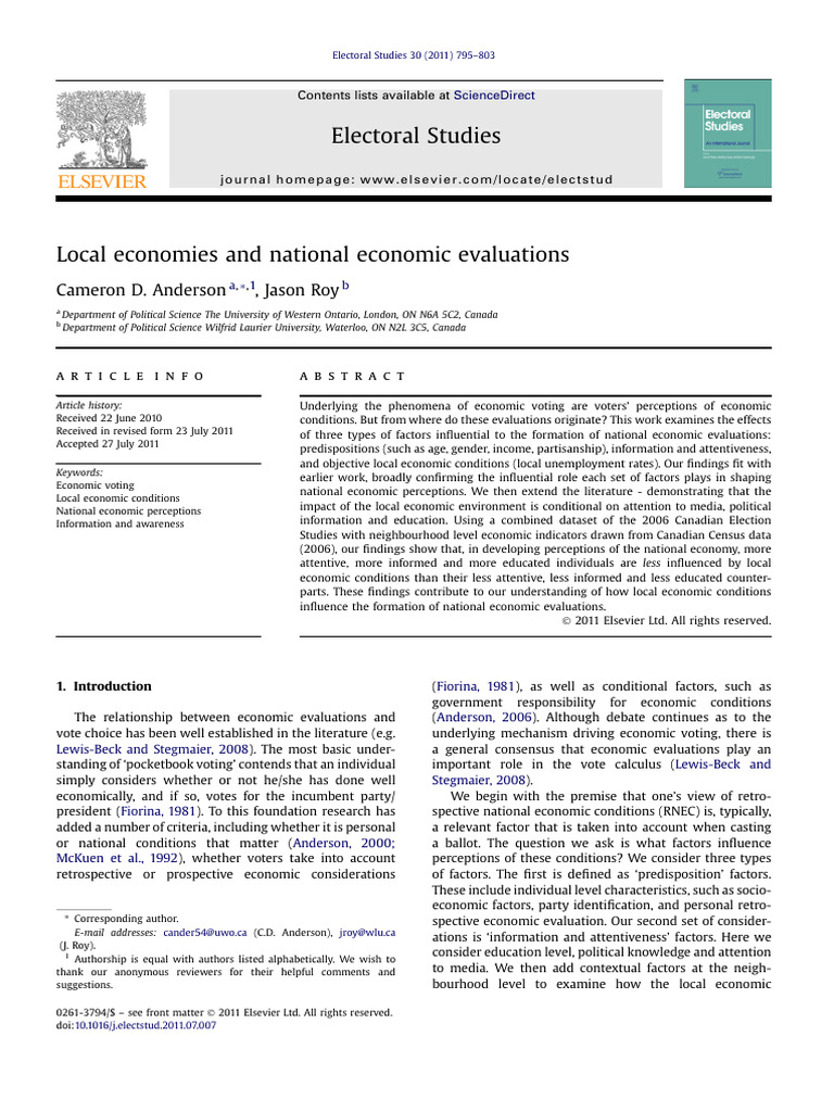 Local Economies and National Economic Evaluations | PDF | Inflation ...