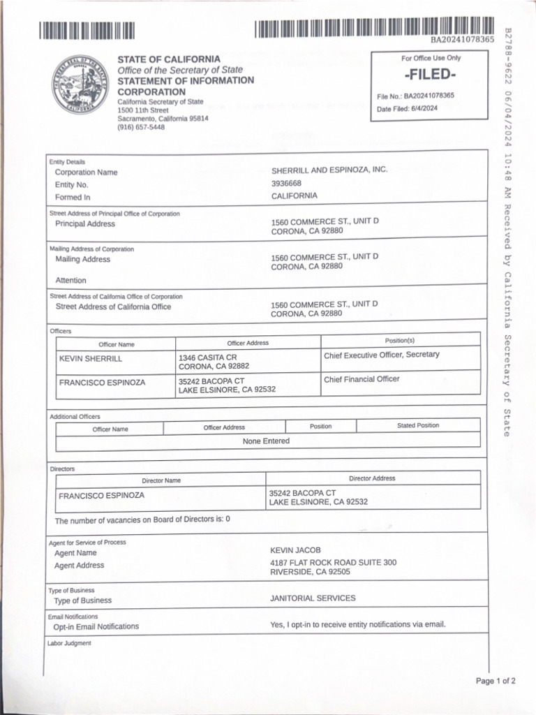 STMT of Information Corp | PDF