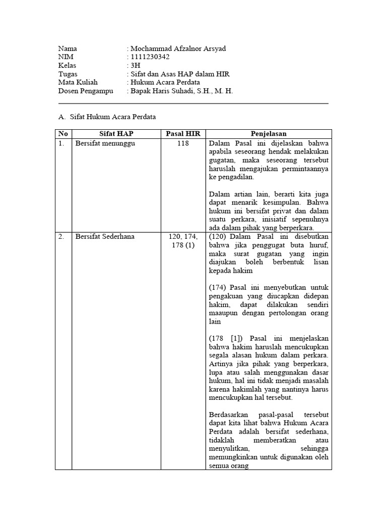 SIFAT ASAS HAP | PDF