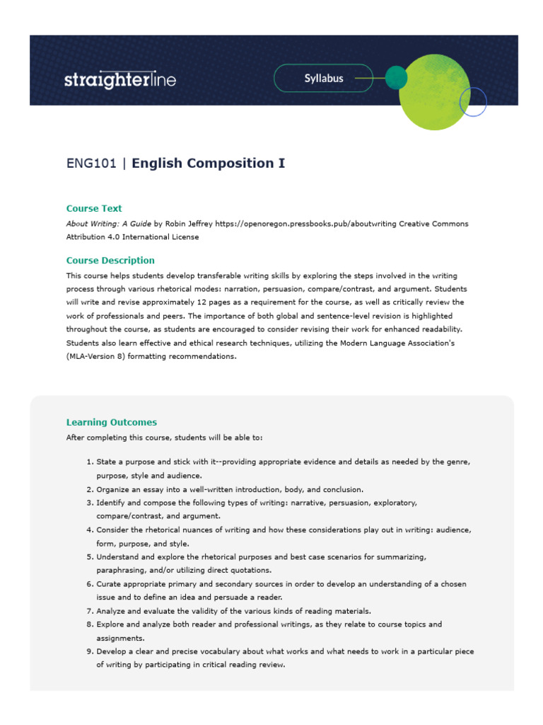 ENG101 English Composition I V9 | PDF | Essays | Career & Growth
