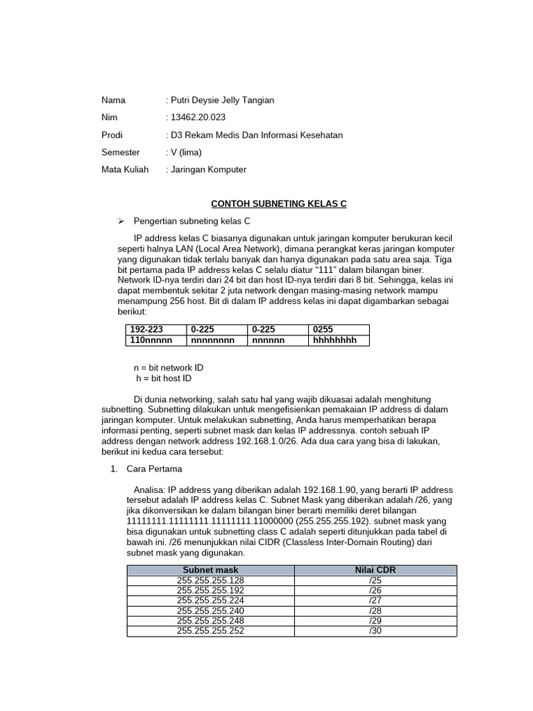 Contoh Subneting | PDF