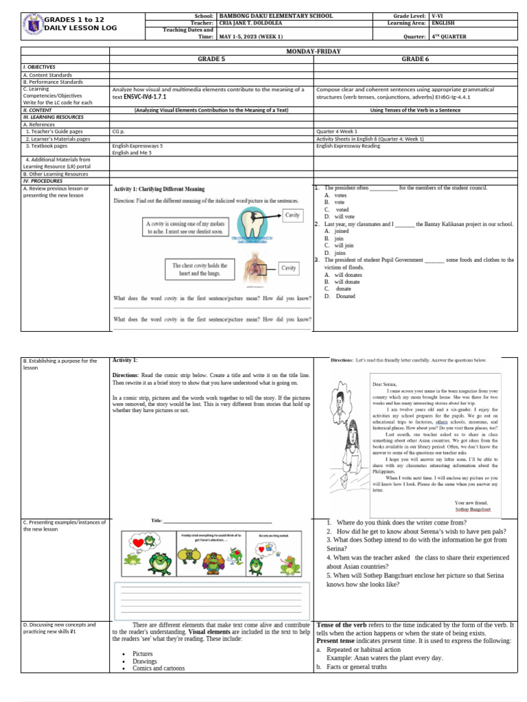 q4 Multi DLL English Week 1 | PDF