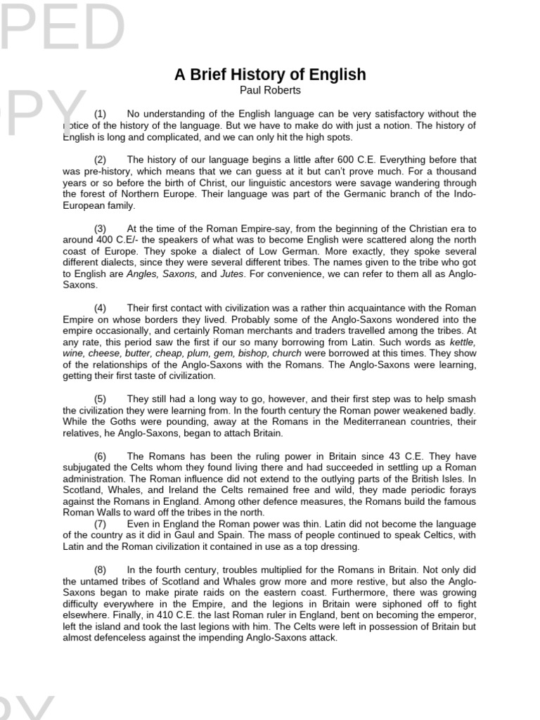 A-Brief-History-of-English | PDF