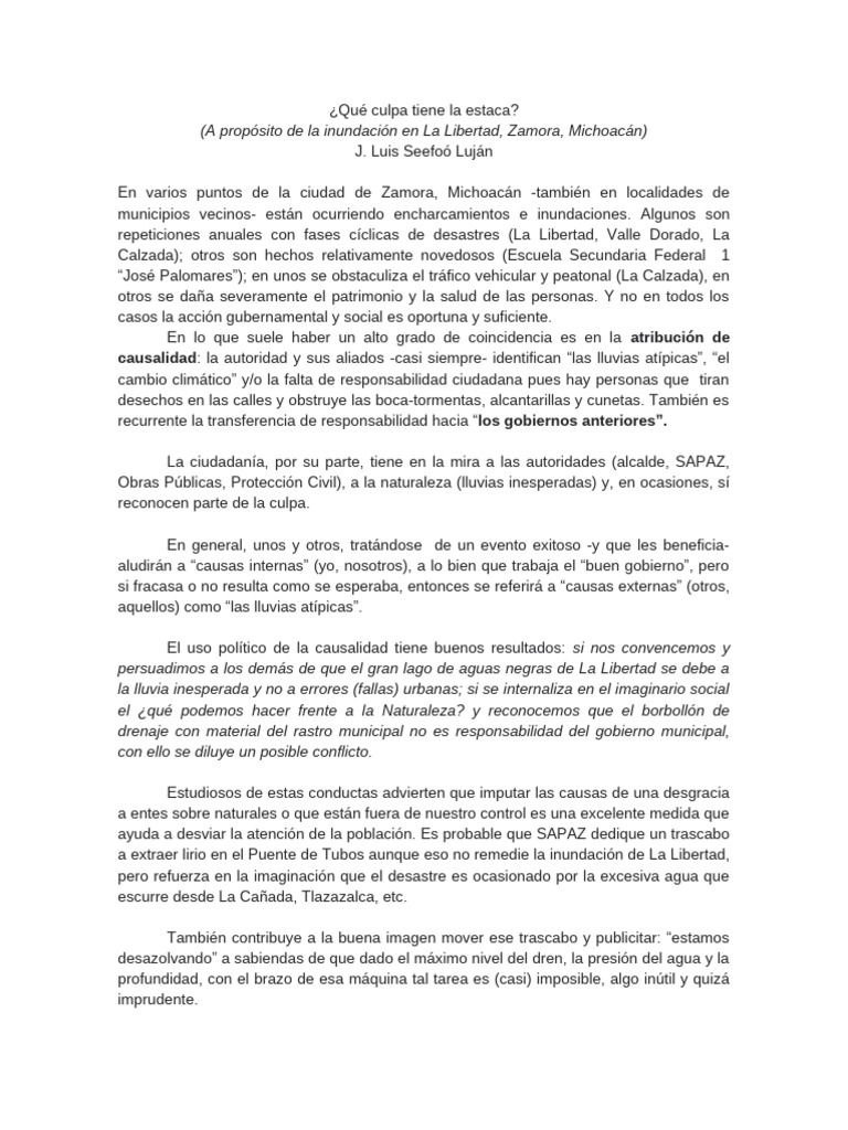 Qué Culpa Tiene La Estaca - FINAL | PDF