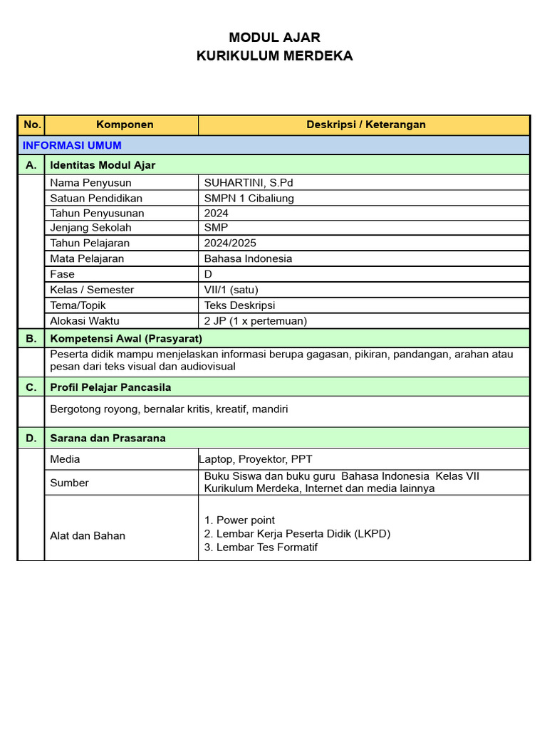 Modul Ajar Kurmer | PDF