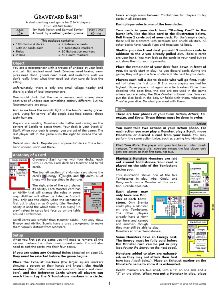 Graveyard Bash Rules | PDF