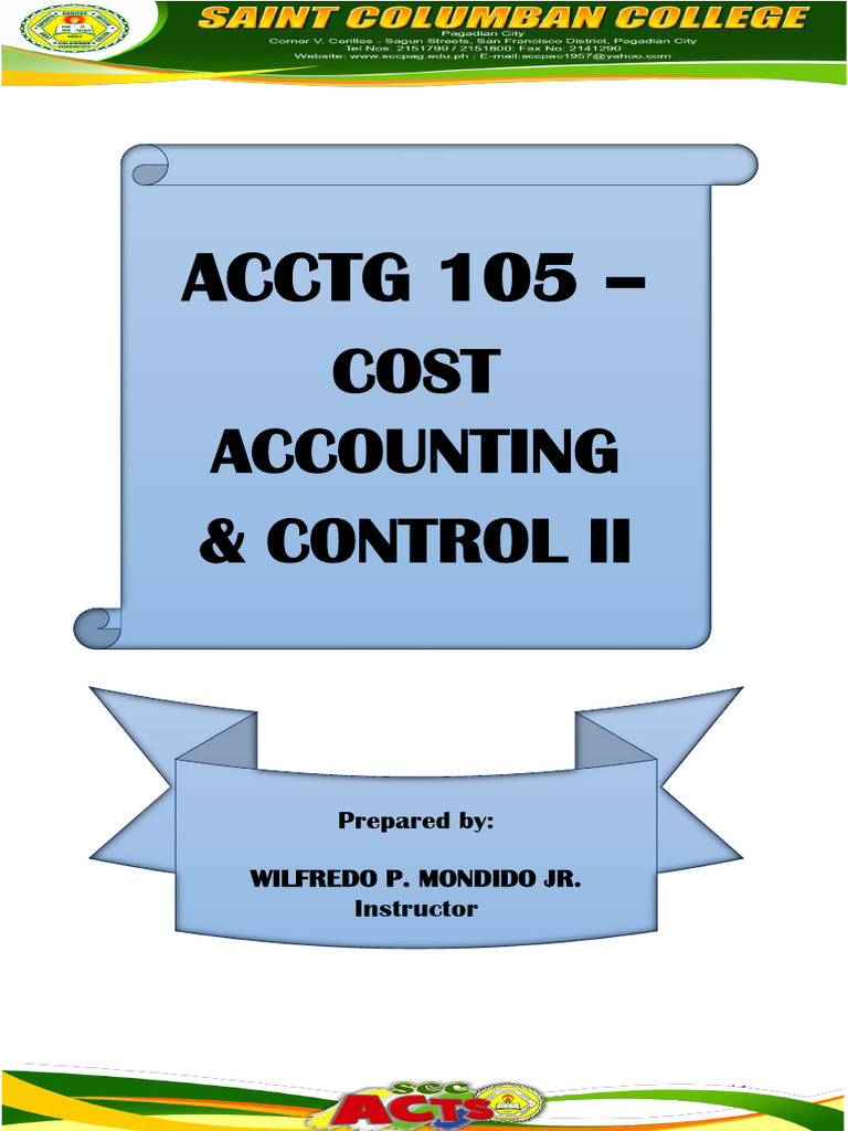 Acctg 105 - Module 1 - Process Costing Fifo Method | PDF | Inventory | Screw