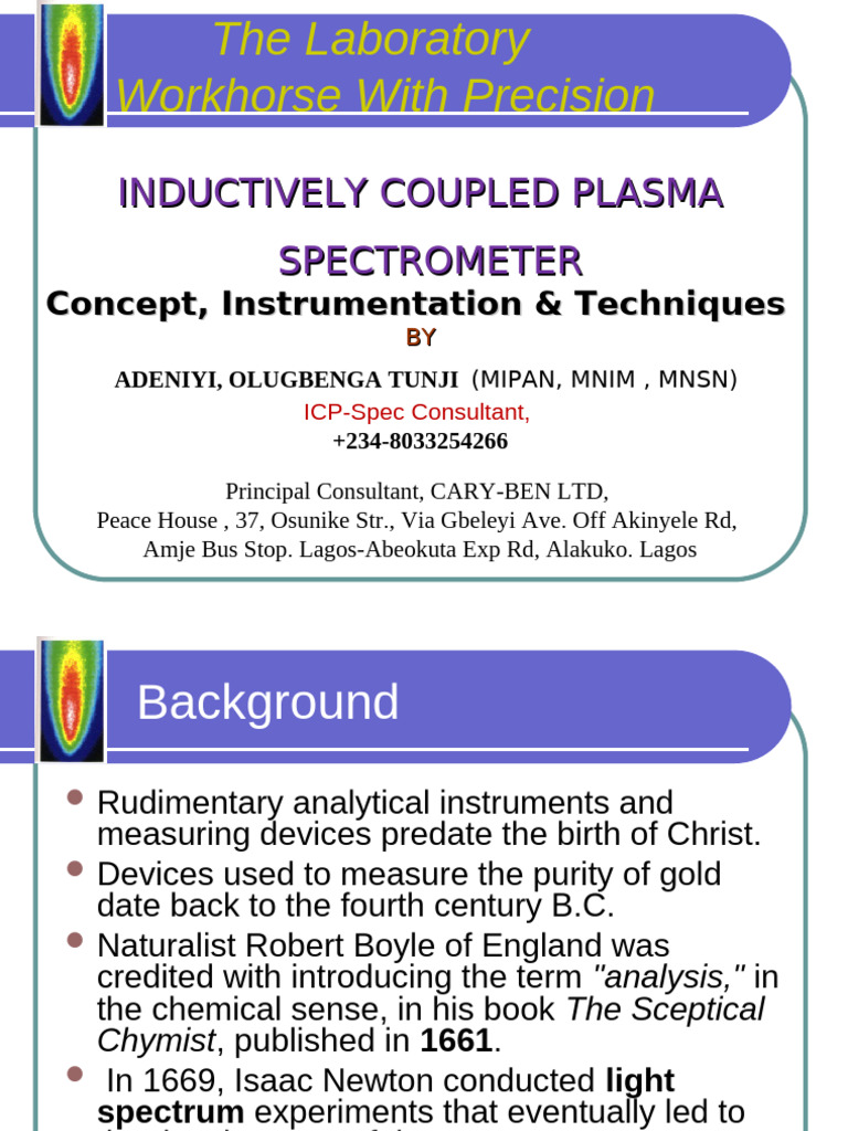 Icp Spectroscopy - Gbega Adeniyi | PDF