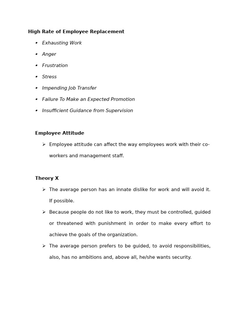 High Rate of Employee Replacement | PDF