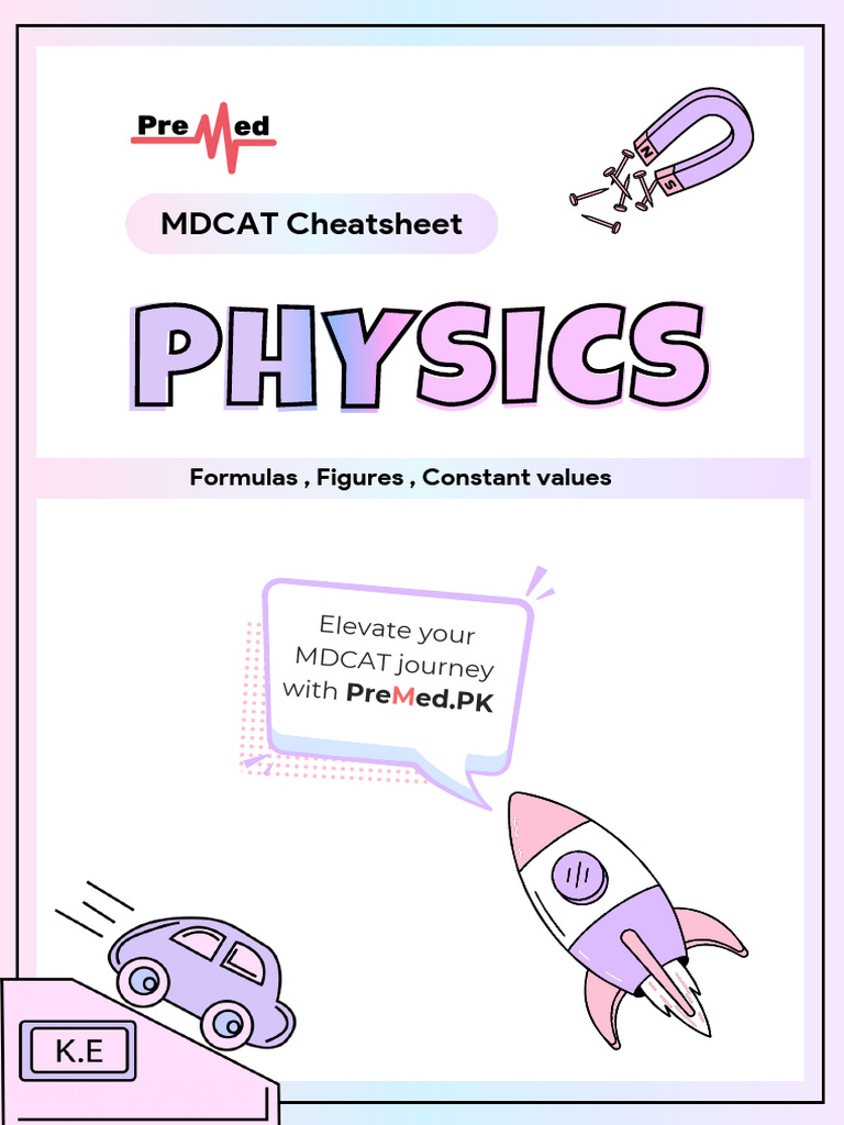 MDCAT Physics Cheatsheet by Premed | PDF