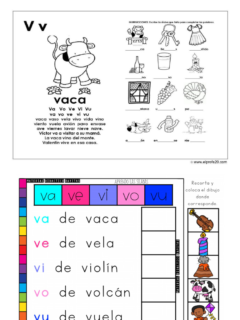 Actividades Con Silabas V | PDF