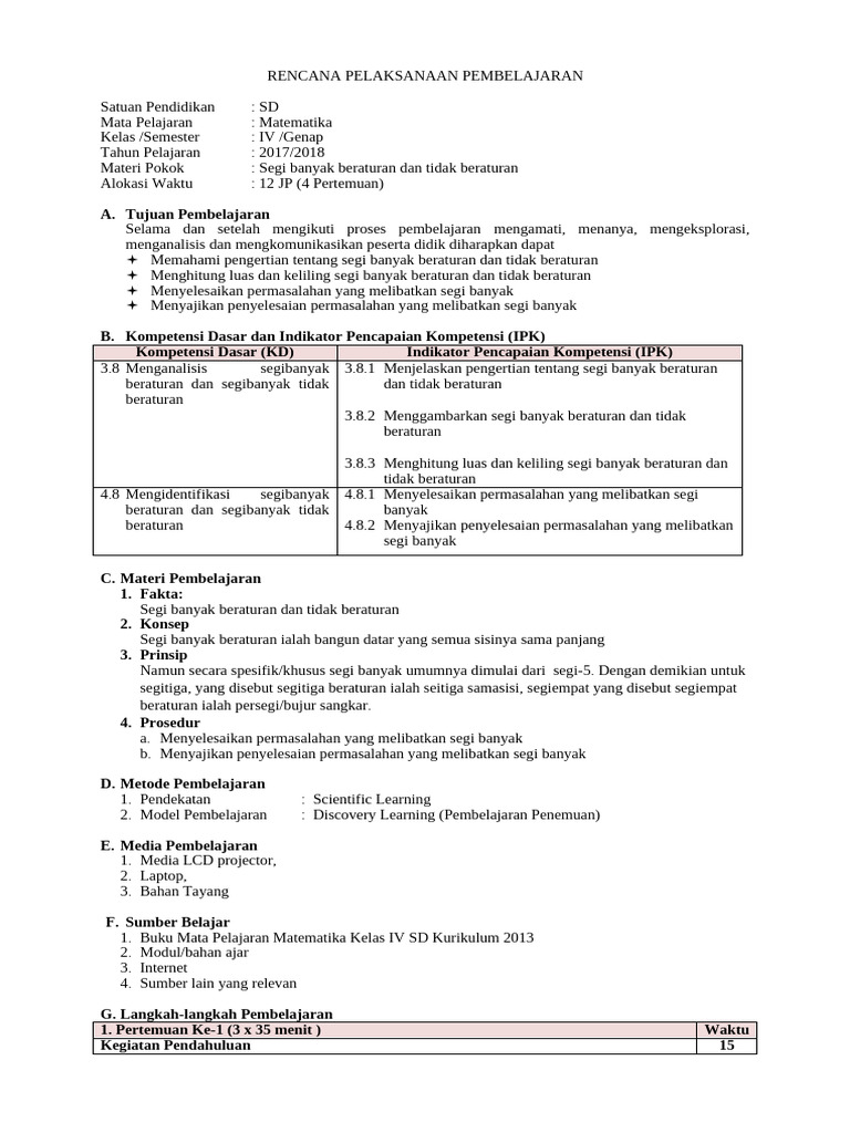 RPP 8 Segi Banyak | PDF