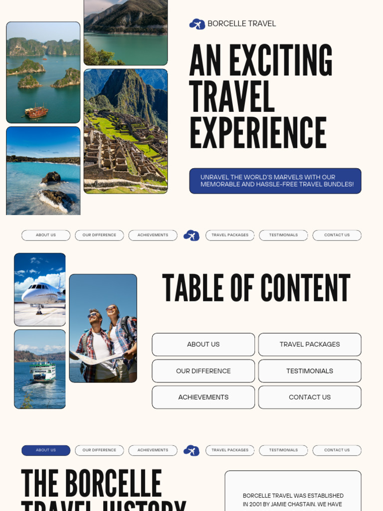 Blue White Bold Travel Package Promotion Presentation | PDF