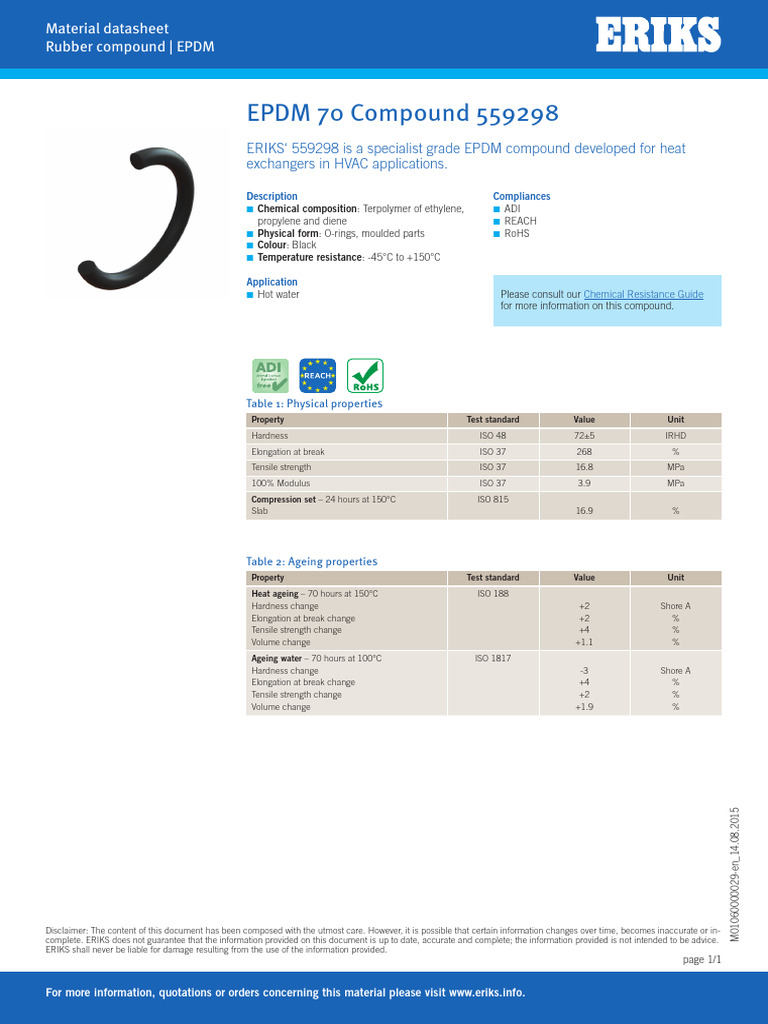 Epdm 70 Compound 559298 | PDF