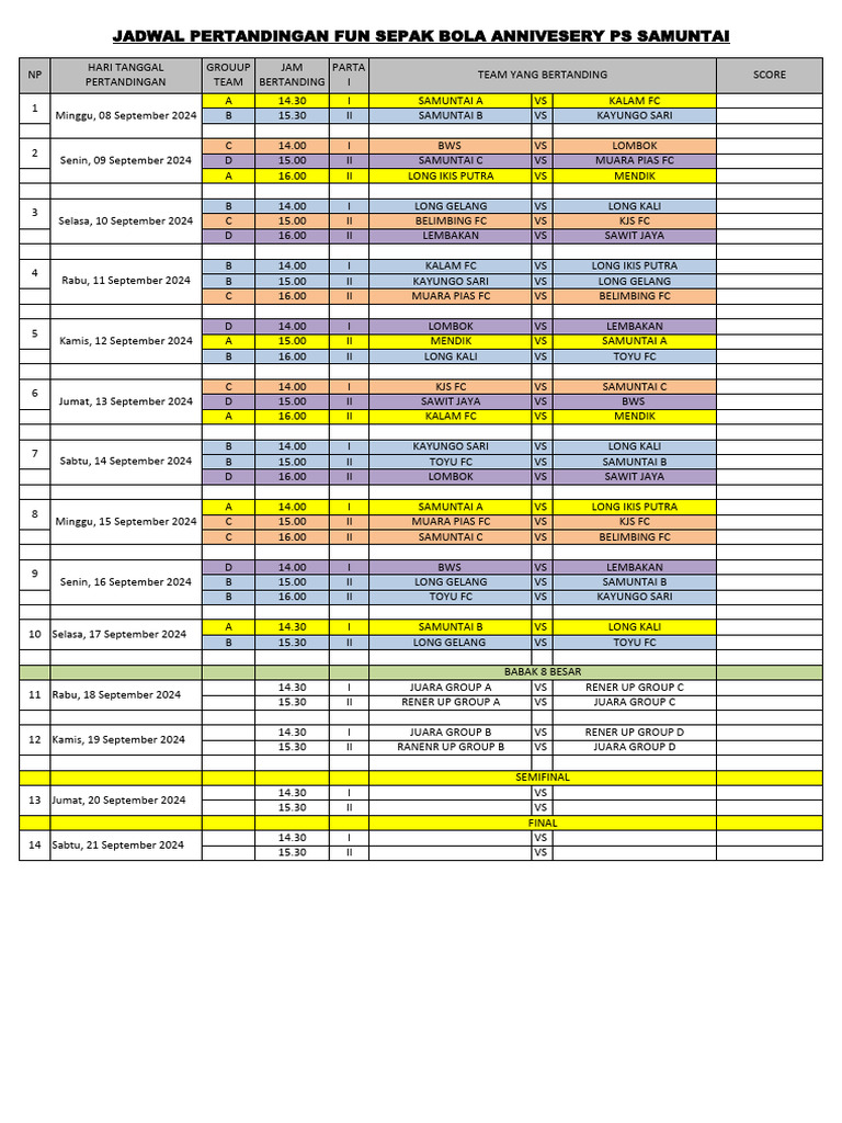 JADWAL | PDF