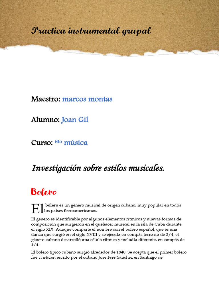 Practica Instrumental Grupal | PDF | Musica Popular | Arte