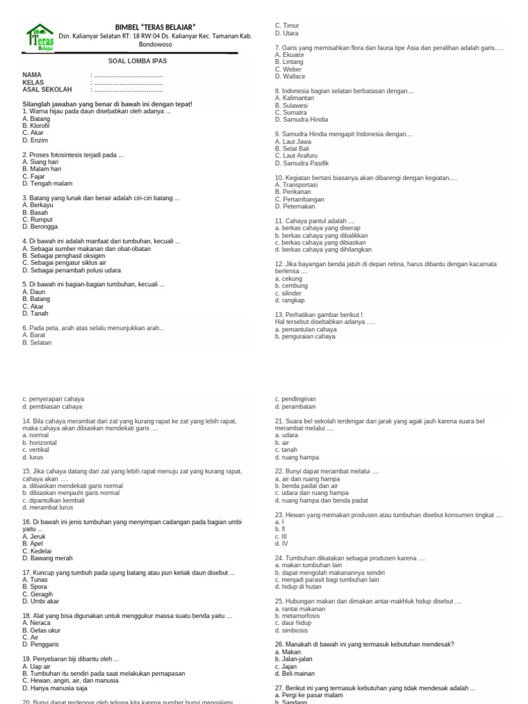 Soal Lomba Ipas | PDF