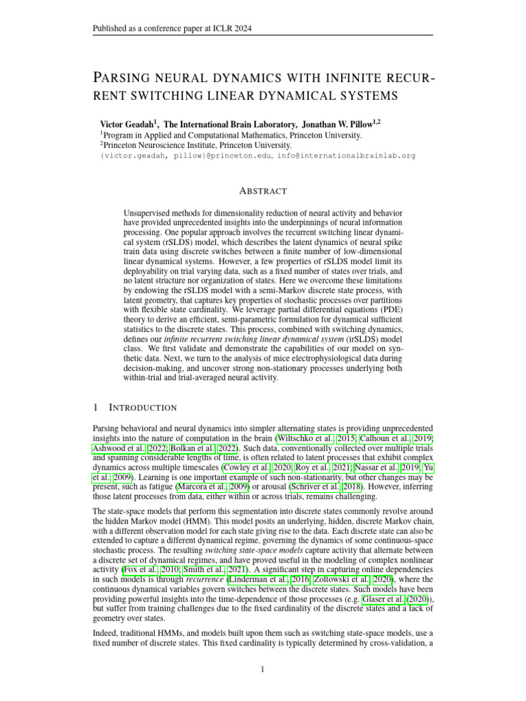 Pillow Parsing Neural Dynamics W | PDF