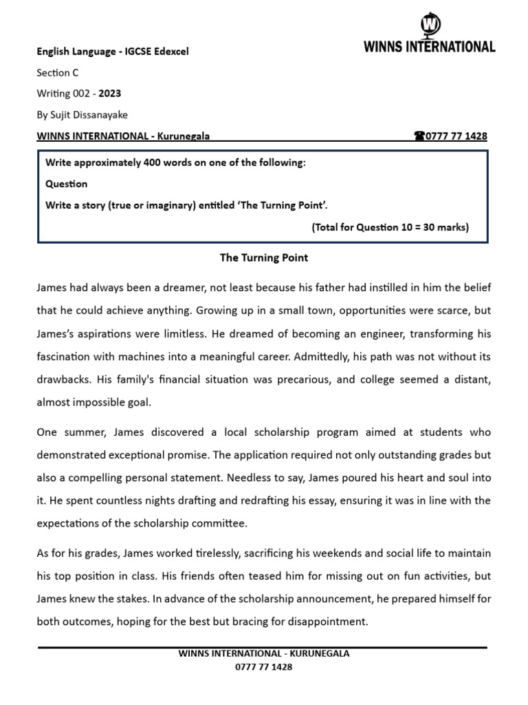 Edexcel English Language - Writing 002 | PDF