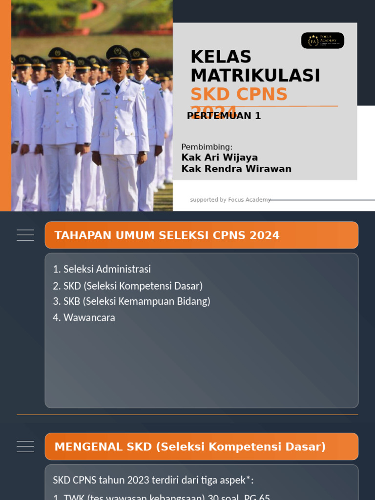 Materi Pertemuan 1 - CPNS FA 24 - Matrikulasi SKD | PDF